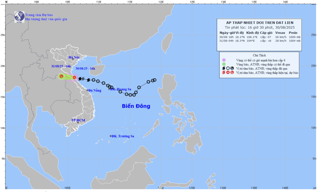 Tin áp thấp nhiệt đới trên đất liền (Suy yếu từ cơn bão số 6) - Báo ...